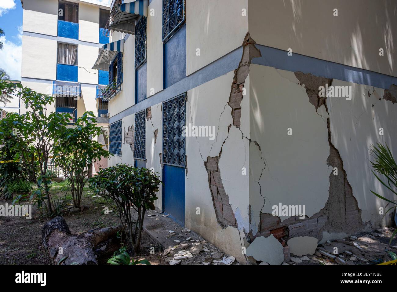 Buildings and apartments show extensive damage at the Eugenio Mendoza ...