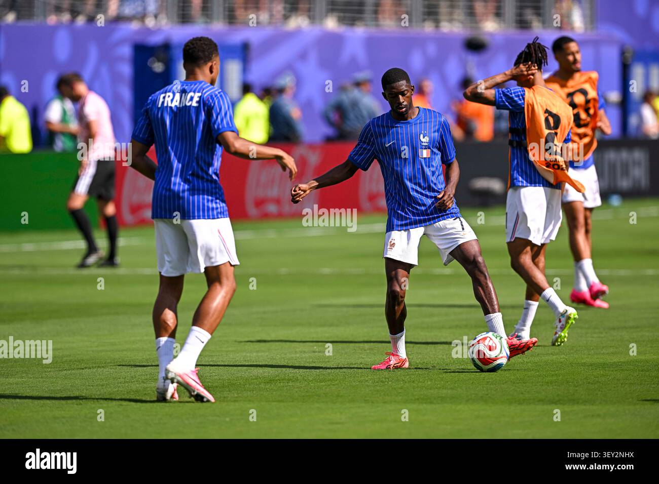 France's Kylian MBAPPE and France's Ousmane DEMBELE prior to the FIFA ...