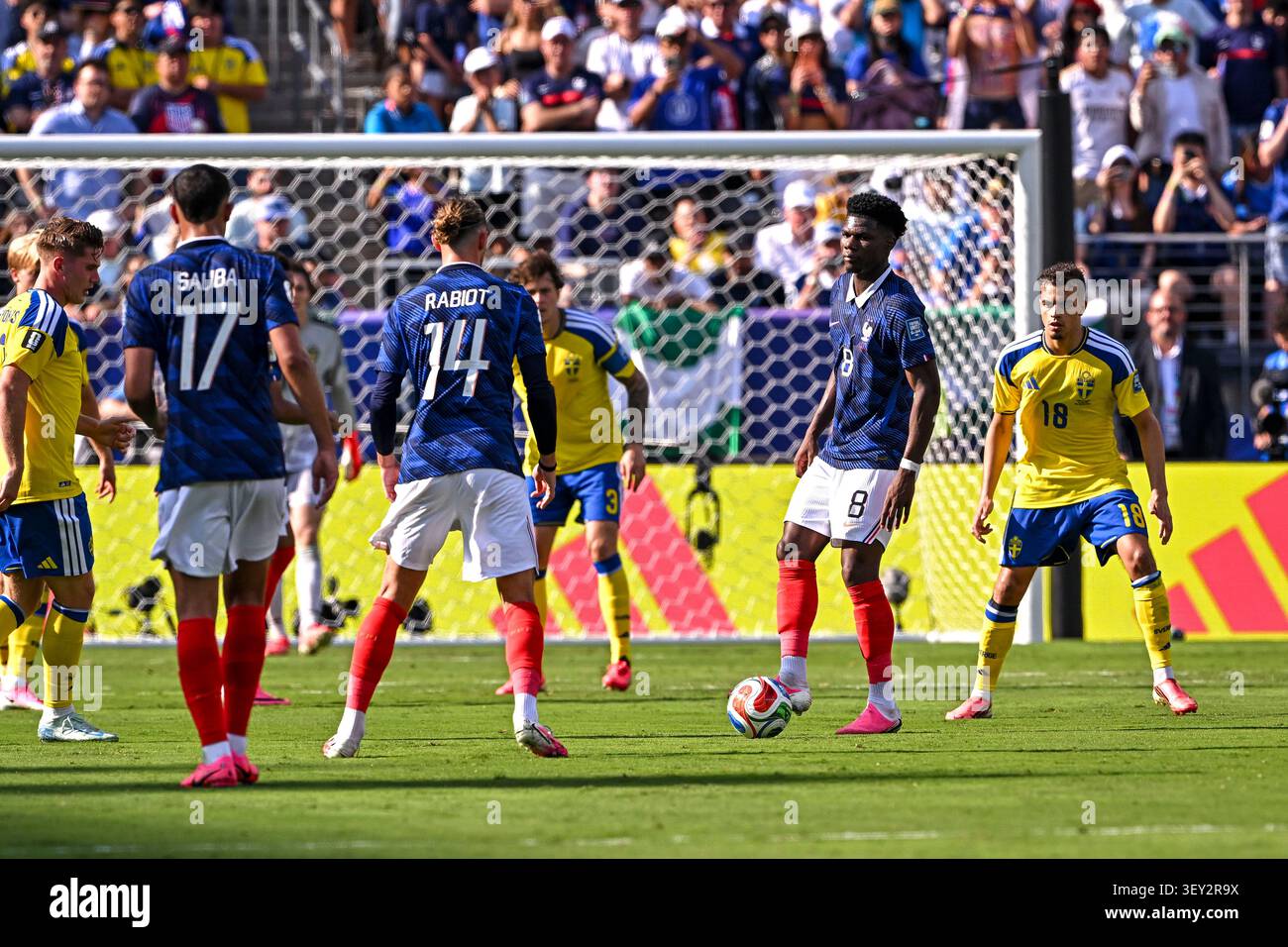 France's Adrien RABIOT and France's Aurélien TCHOUAMENI during the FIFA ...