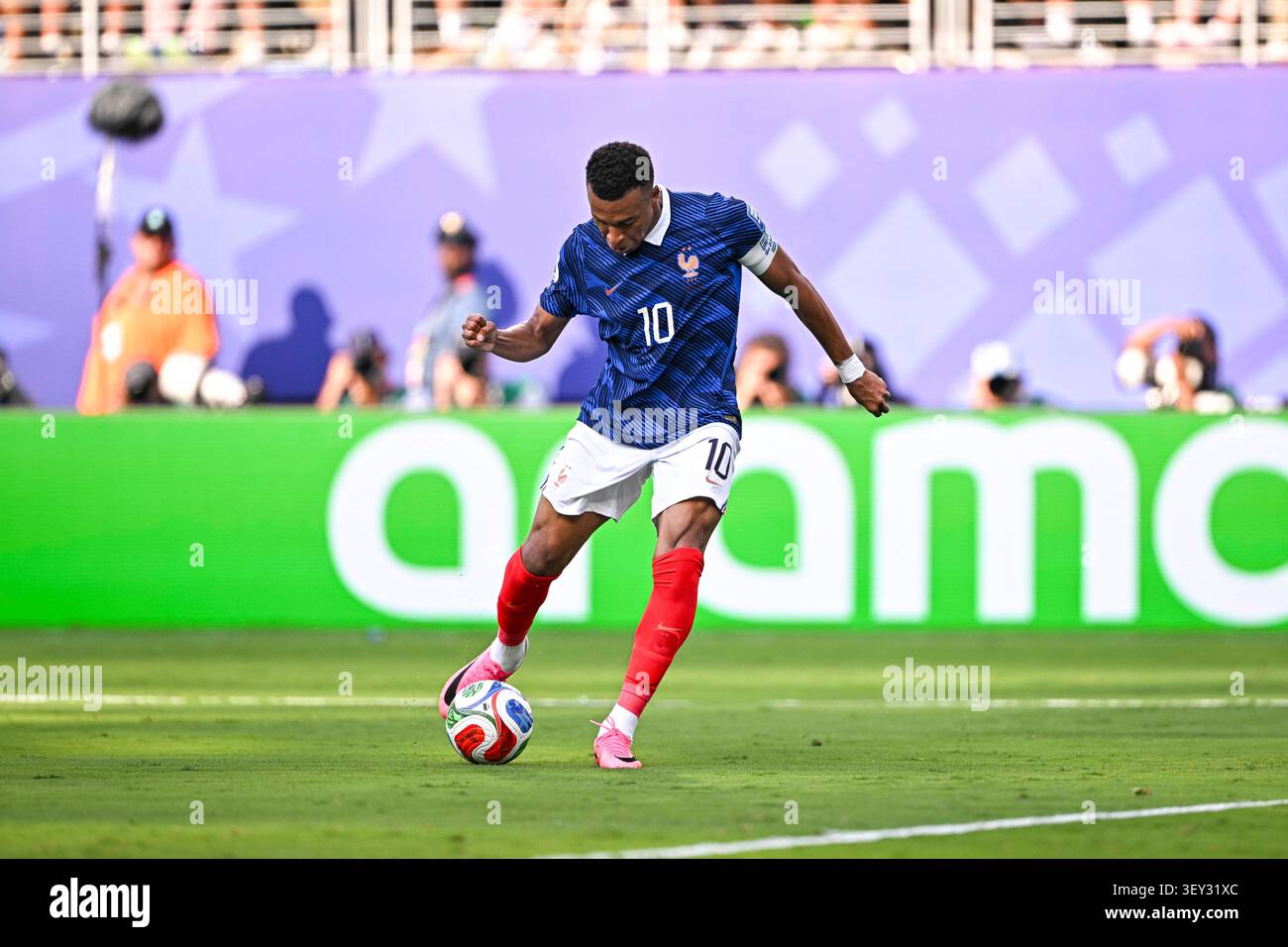 France's Kylian MBAPPE scores his second goal during the FIFA World Cup ...