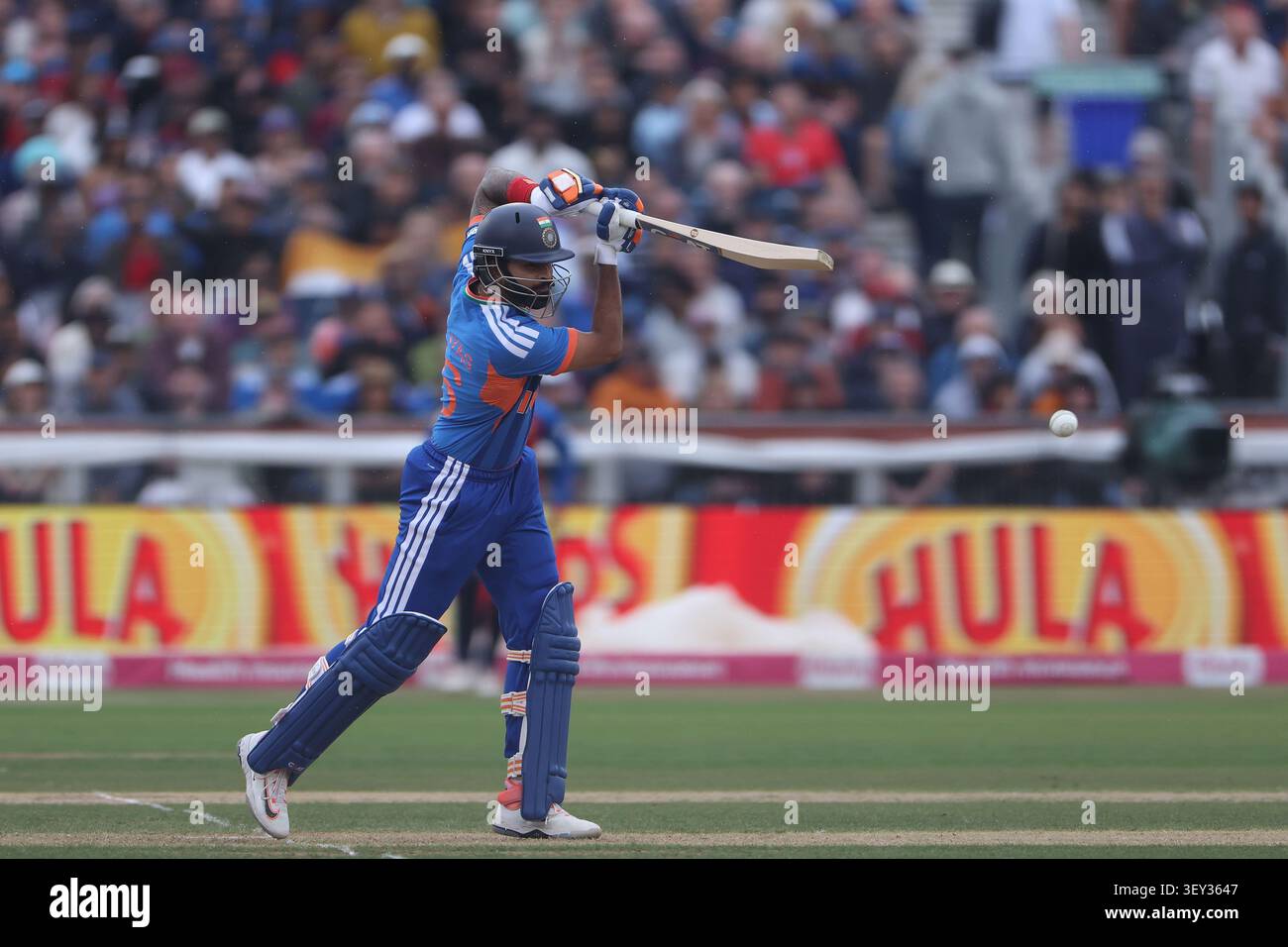 India's Shreyas Iyer is seen batting during the 1st Vitality IT20 match ...