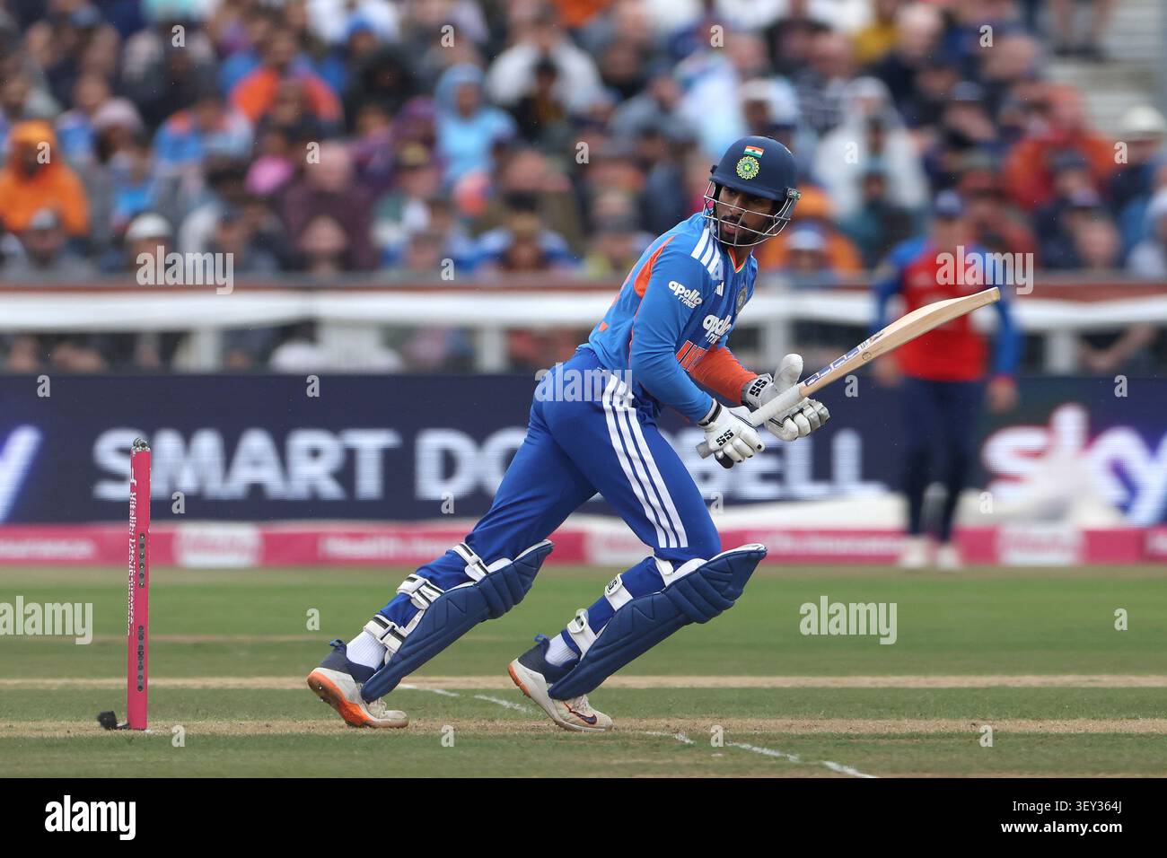 India's Tilak Varma is seen batting during the 1st Vitality IT20 match ...