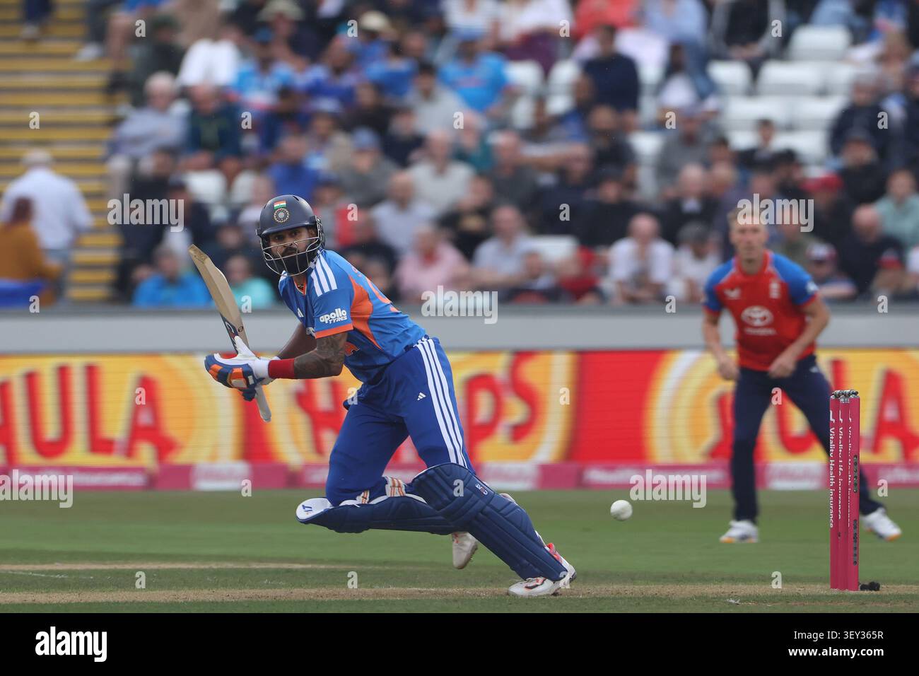 India's Shreyas Iyer is seen batting during the 1st Vitality IT20 match ...