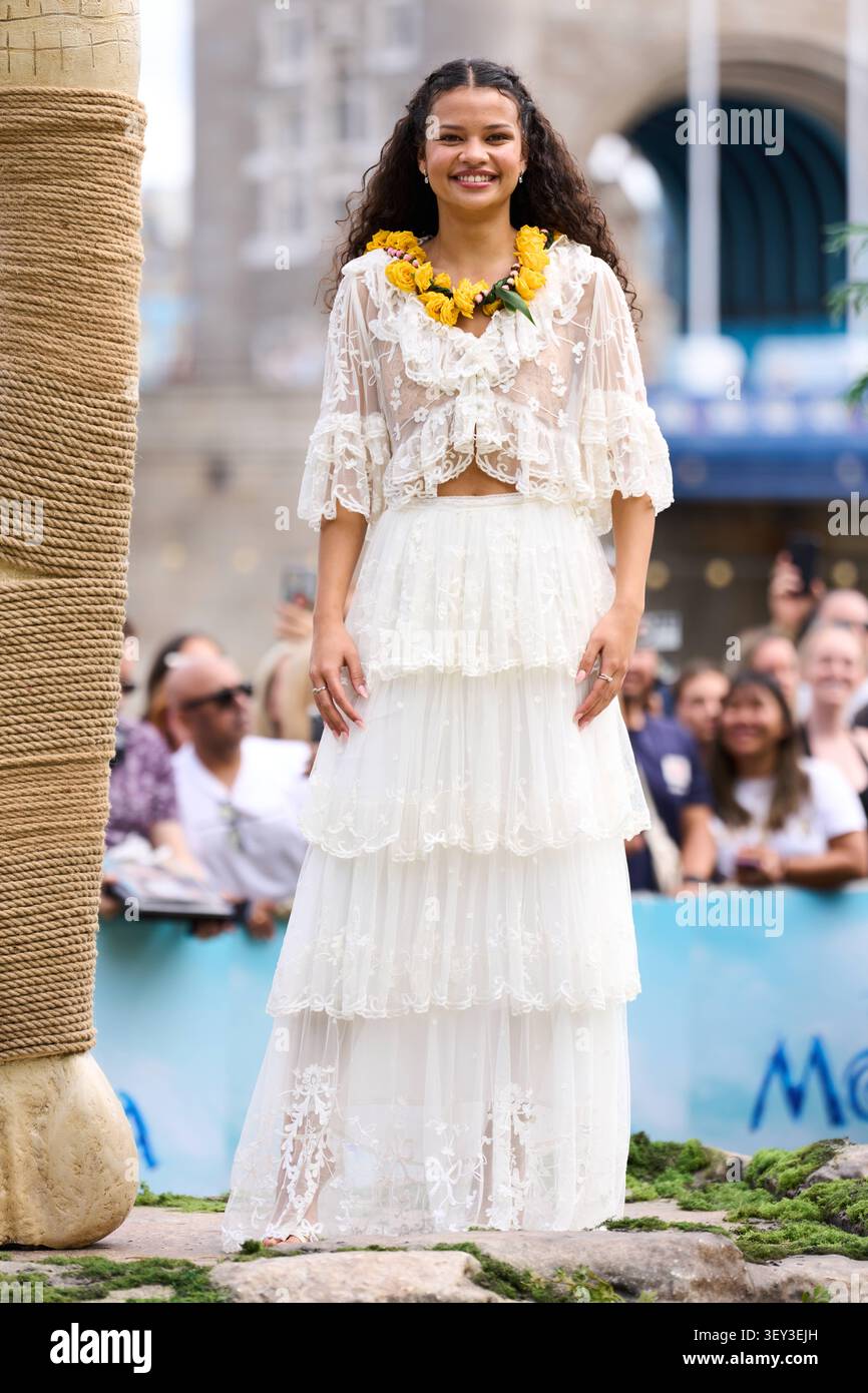 Catherine Laga'aia poses for photographers at the "Moana Experience" in ...