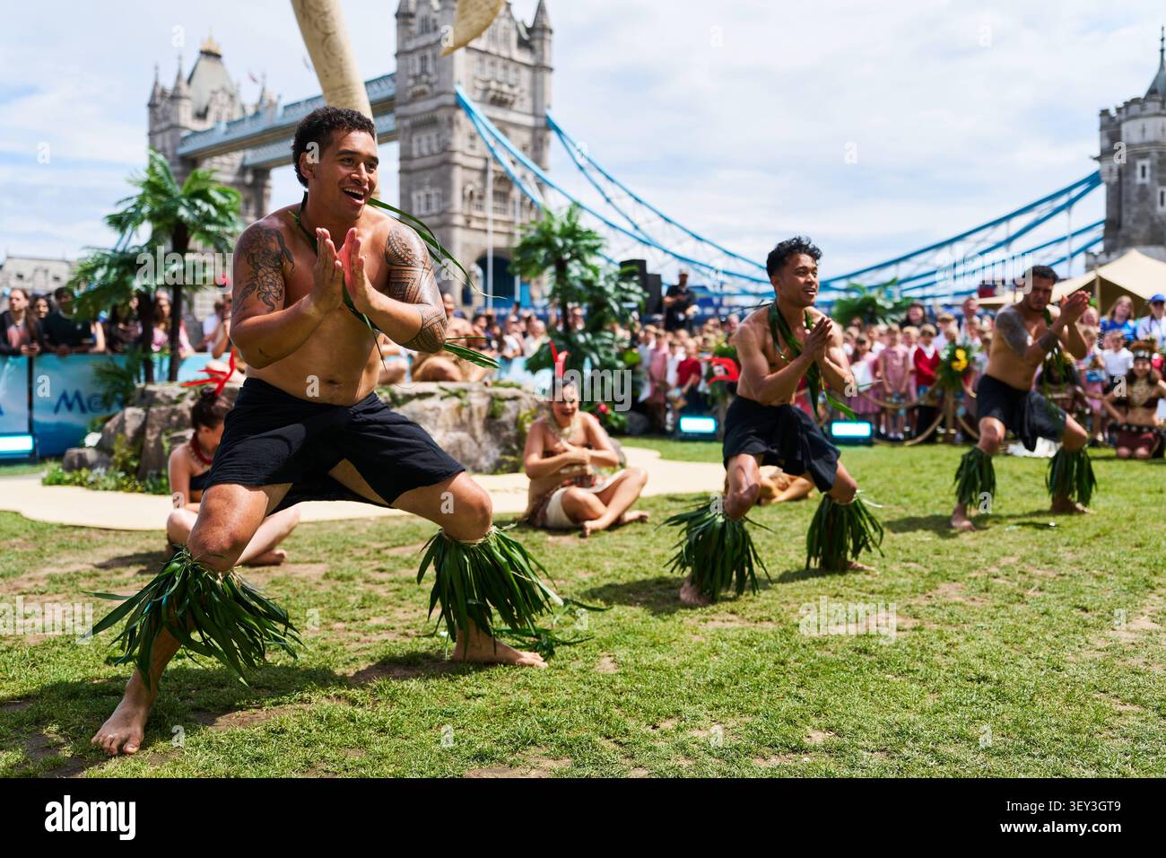 Dancers at the "Moana Experience" in London, Tuesday, June 30, 2026 ...