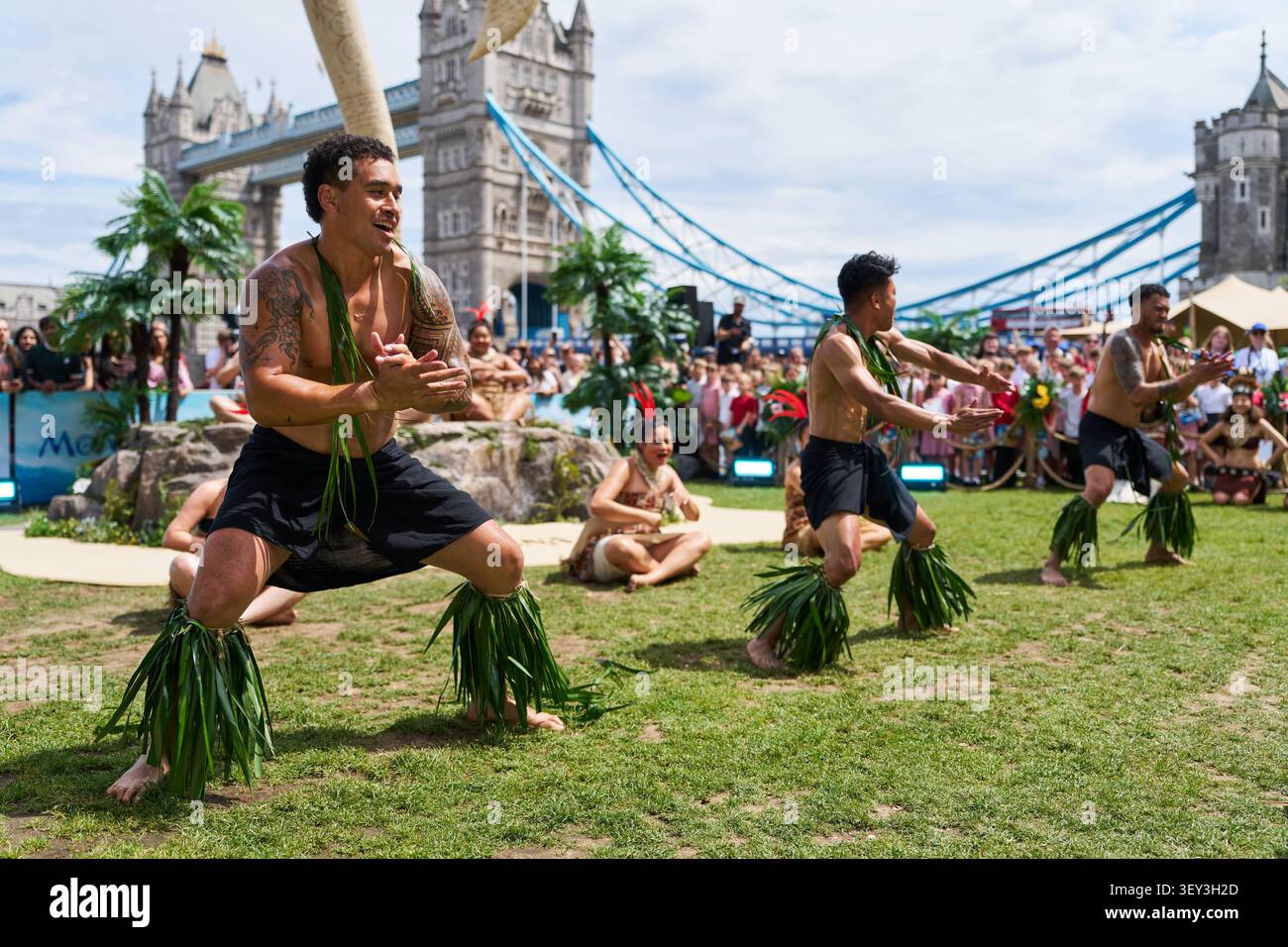 Dancers at the "Moana Experience" in London, Tuesday, June 30, 2026 ...