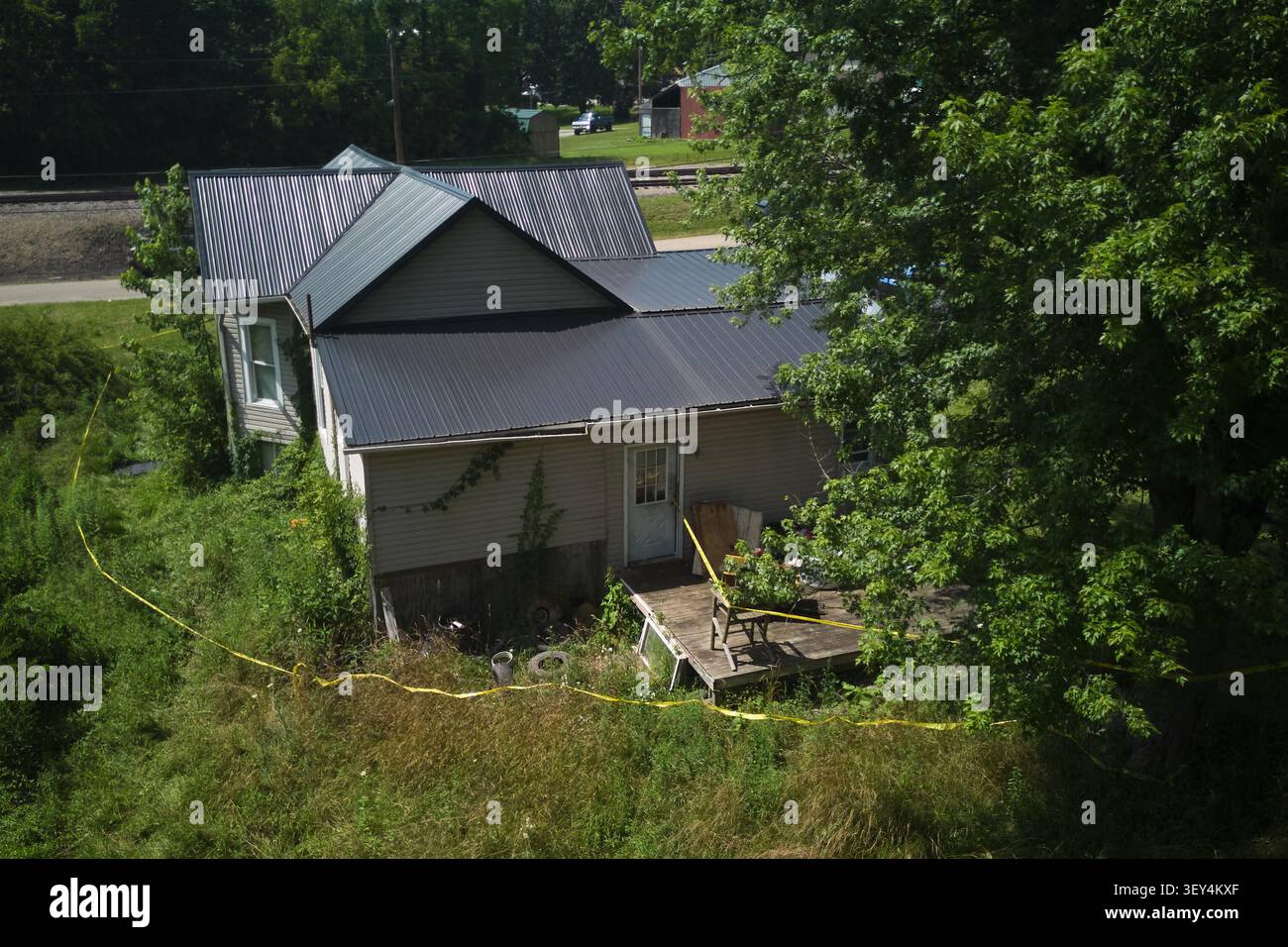 The area behind a home where authorities say they removed 16 children ...