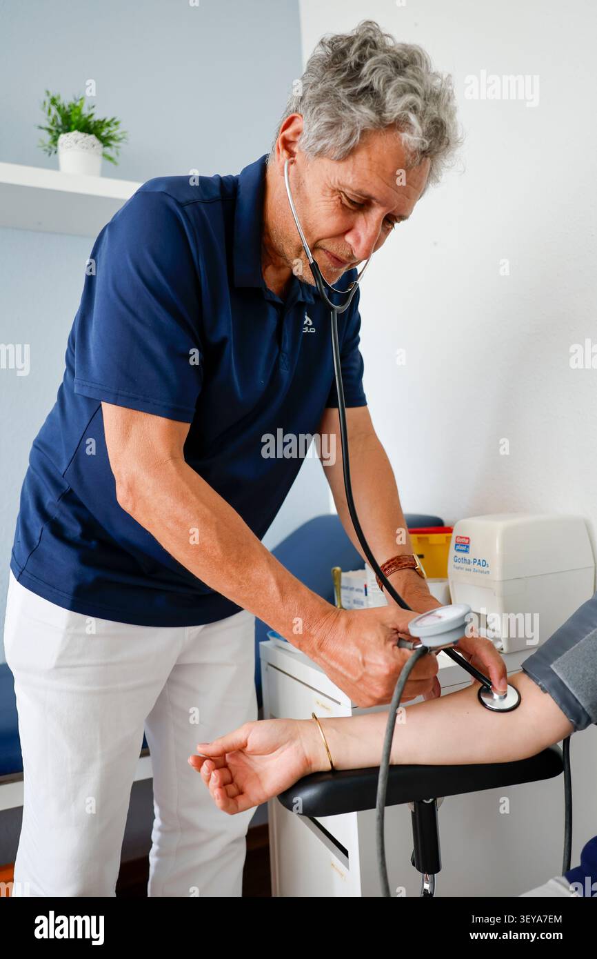Alsdorf, Germany. 02nd July, 2026. Manfred Imbert, a physician, is ...