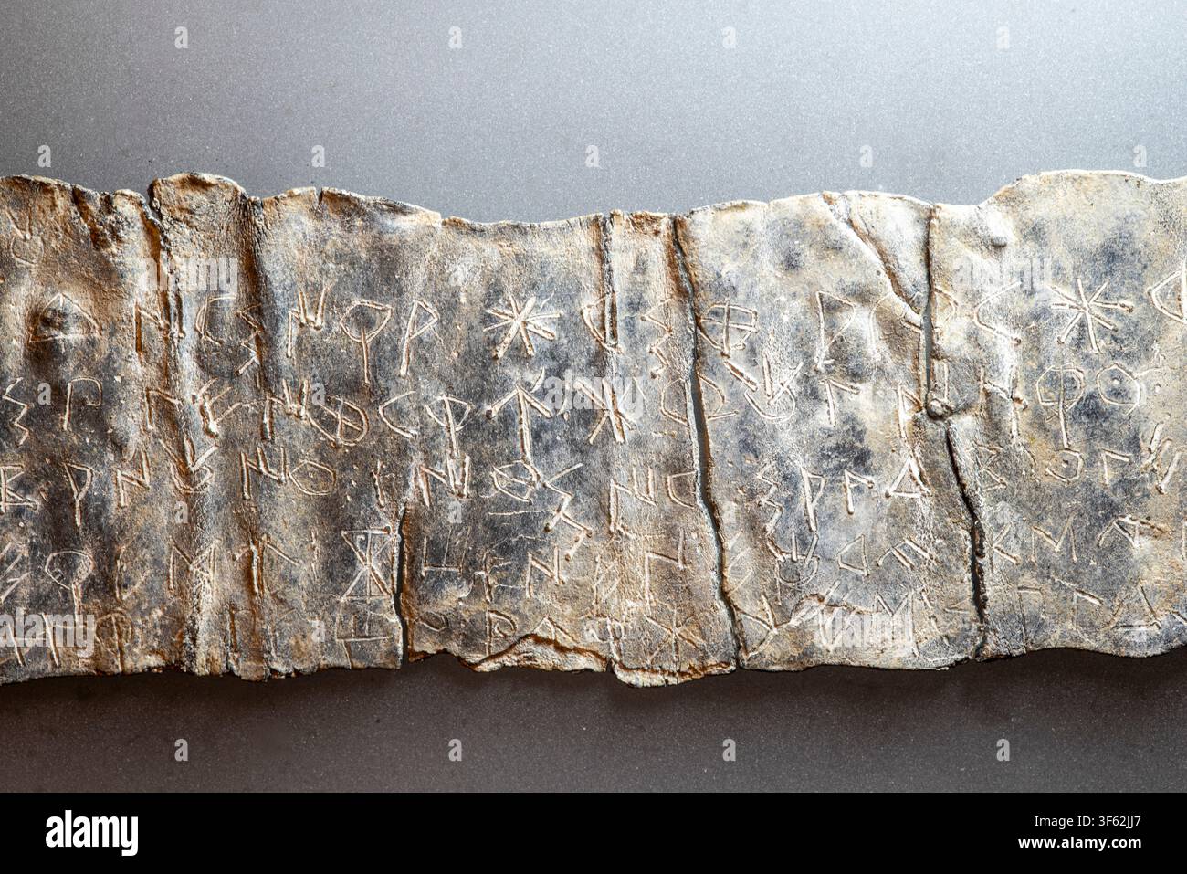 Editorial Use Only Lead Sheet With Very Fine Inscriptions Iberian