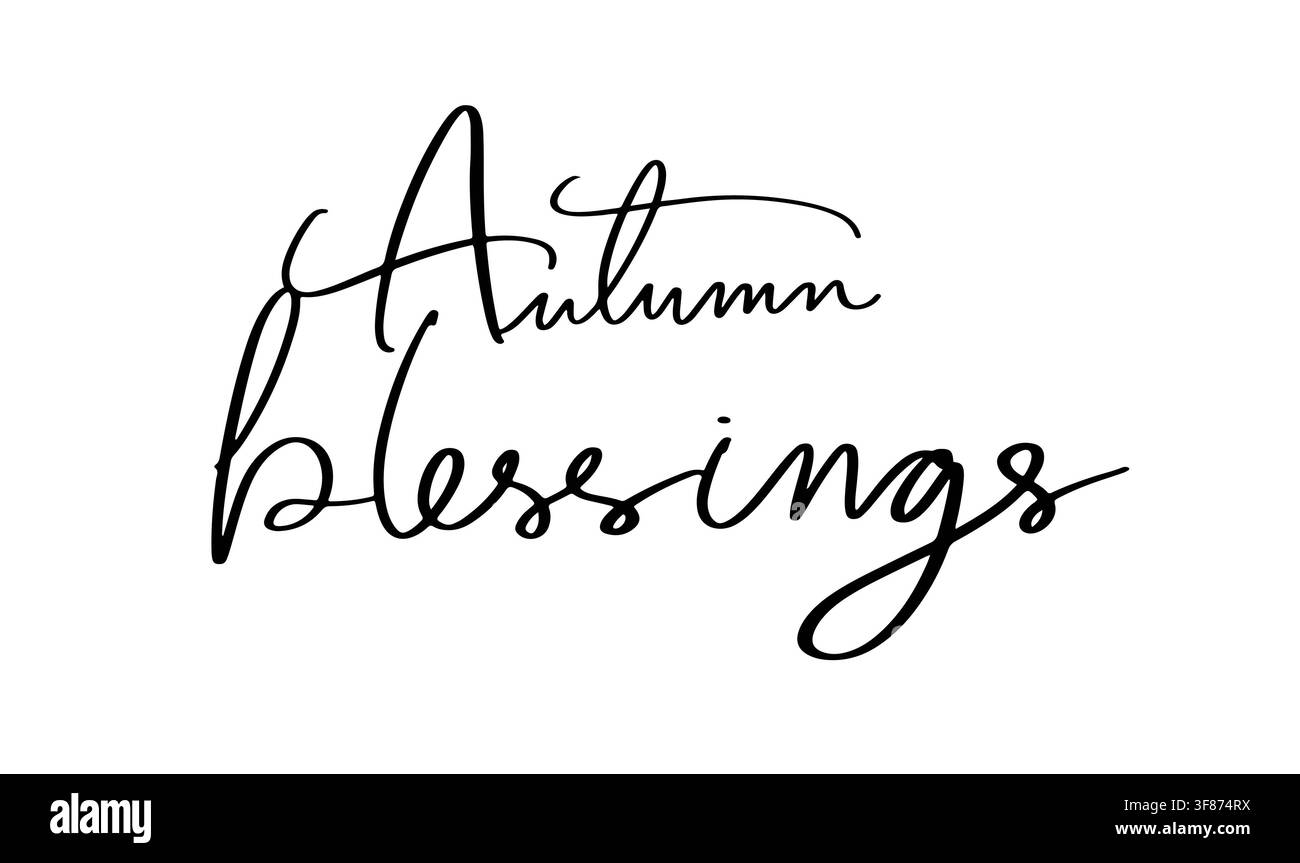Autumn blessings text font calligraphy hand written lettering script ...