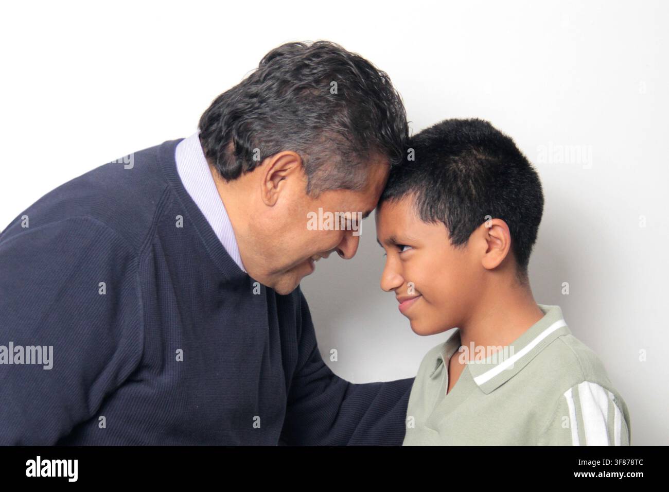 Latino single dad and his 12-year-old Latino son show their love to ...