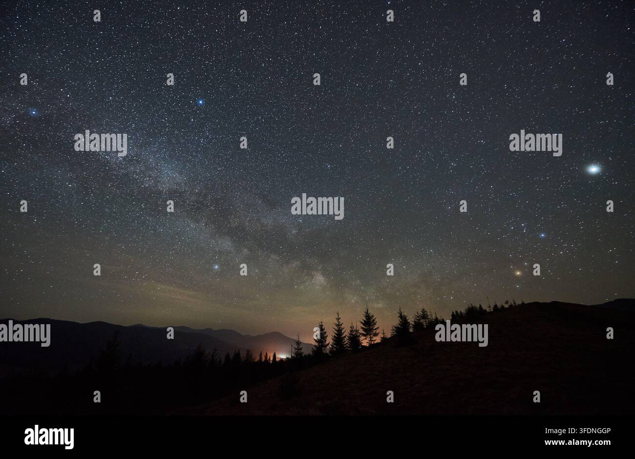 Breathtaking Night Sky Displays Dense Field Of Stars And Milky Way Over