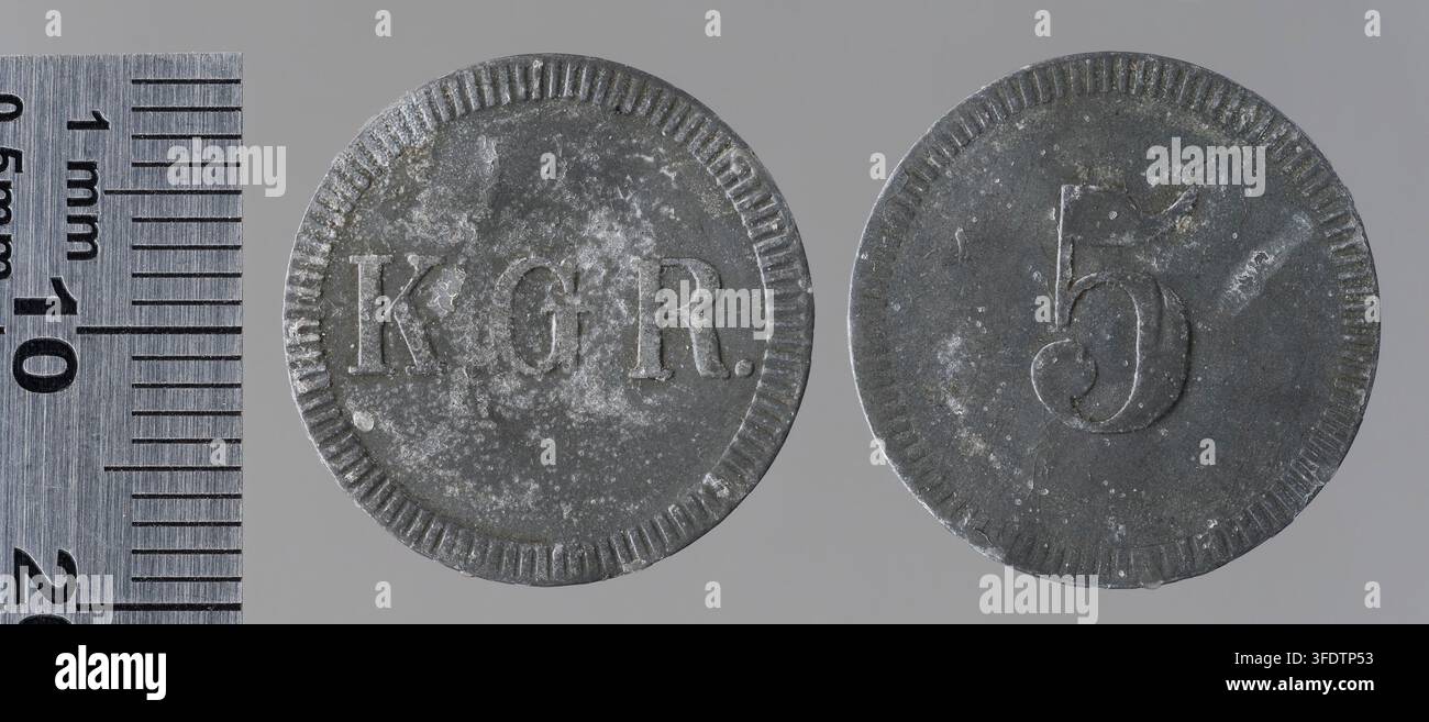 Regensburg KGR 5 pfennigs, a World War I war coin from the Kriegs ...