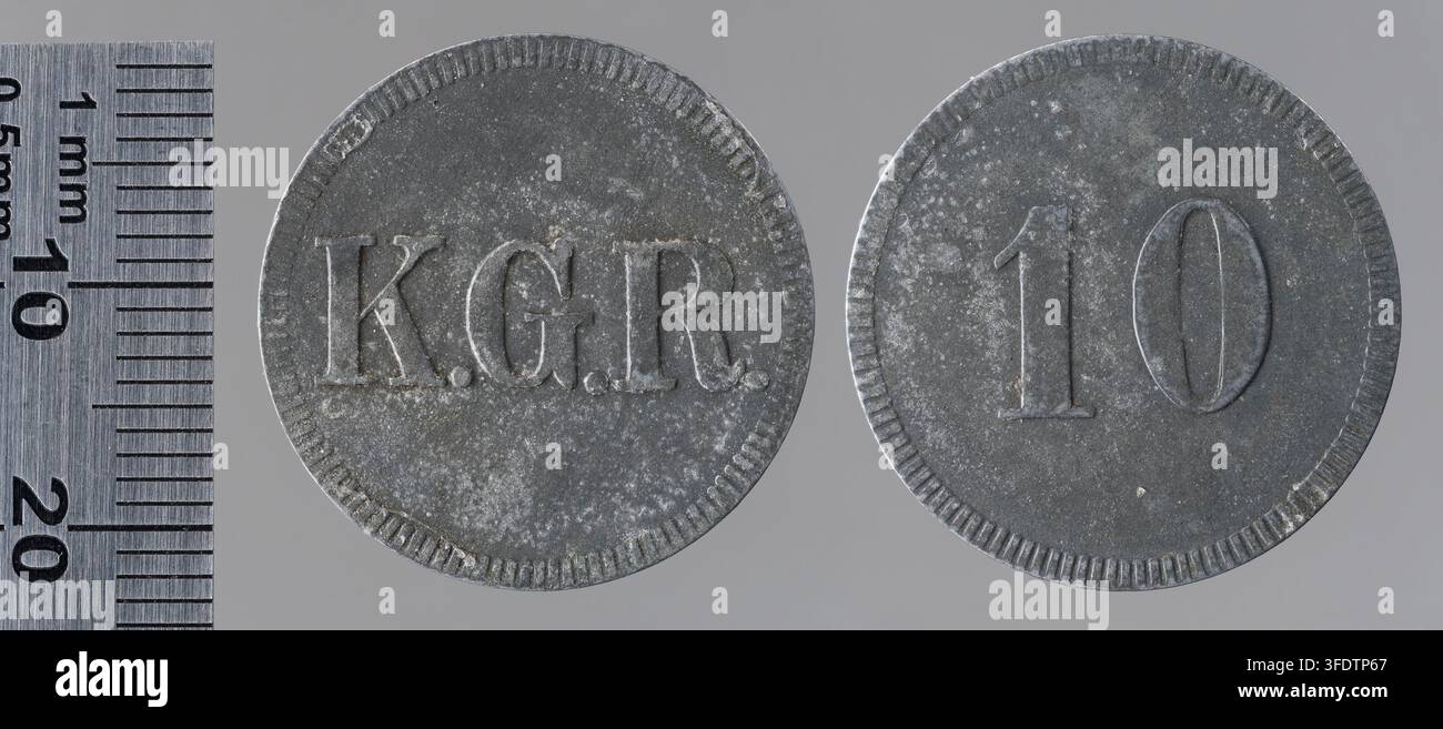 Regensburg KGR 10 pfennigs, a World War I war coin from the Kriegs ...