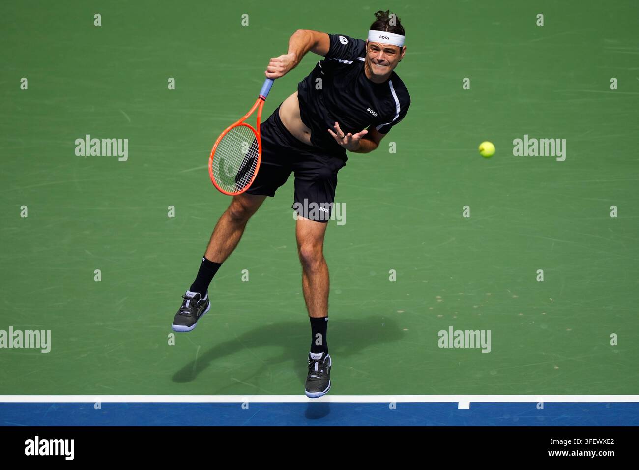 Taylor Fritz Of The United States Serves The Ball To Francisco