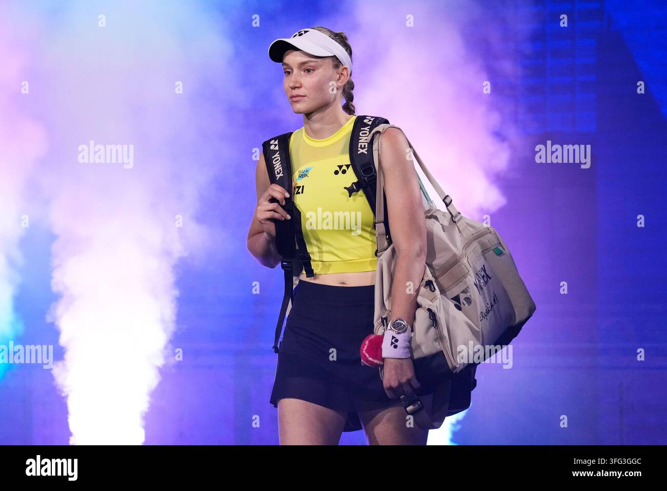 Elena Rybakina Of Kazakhstan Arrives For A Match Against Coco Gauff