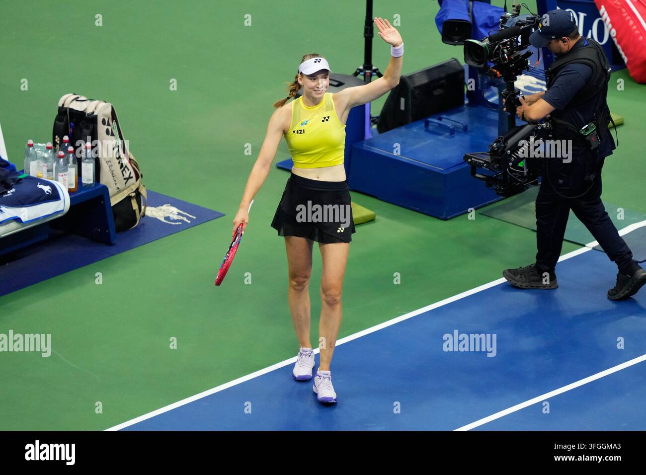 Elena Rybakina Of Kazakhstan Gestures After She Won The Womens
