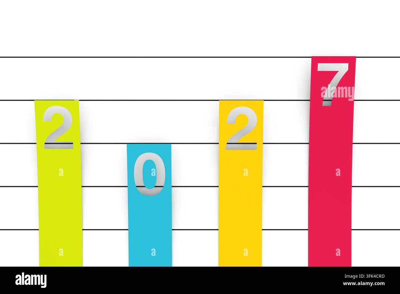 Colour Column Flat Graph Chart Infographics Paper Elements with 2027 ...