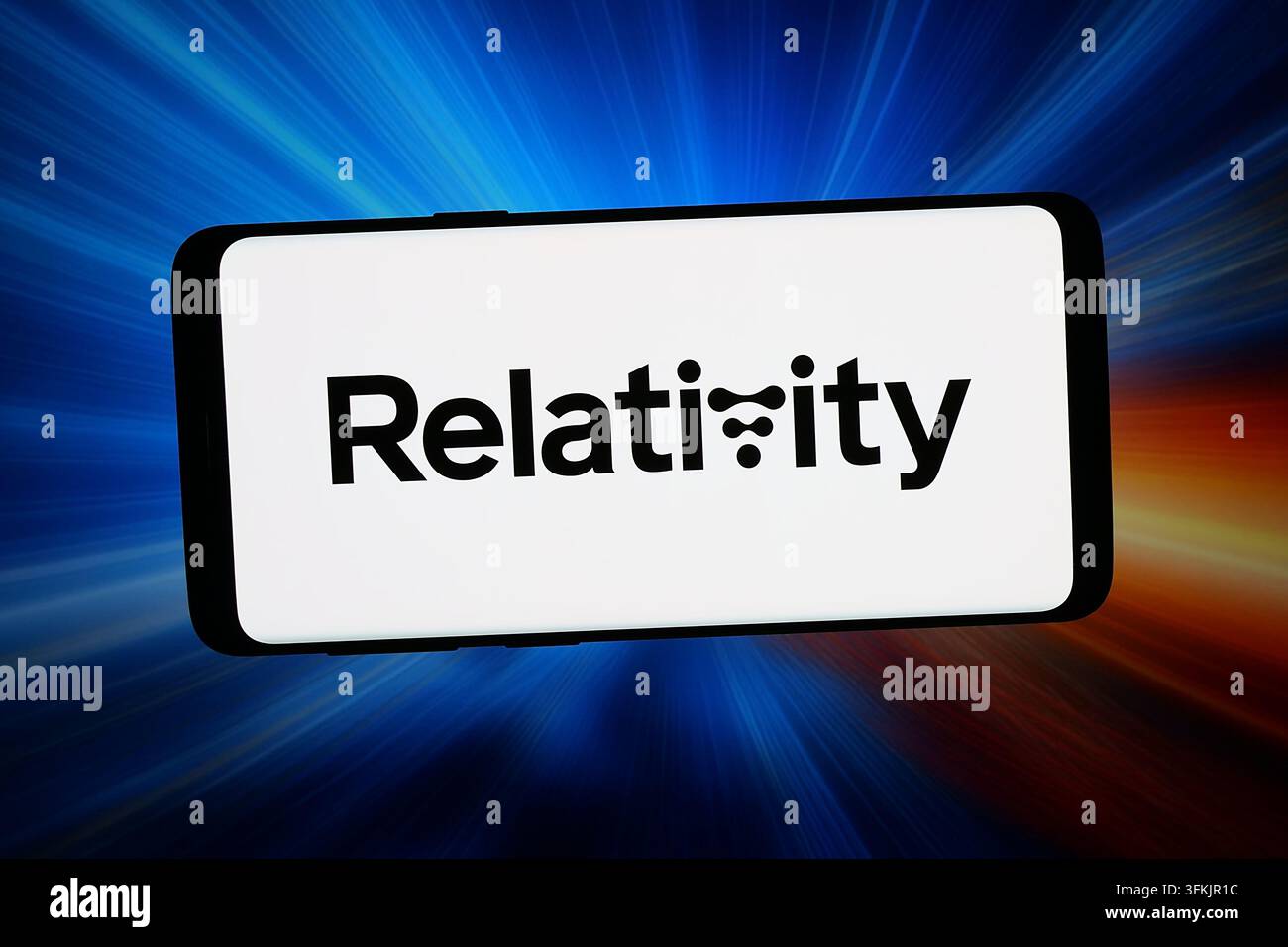 In this photo illustration, the logo of US aerospace company Relativity ...