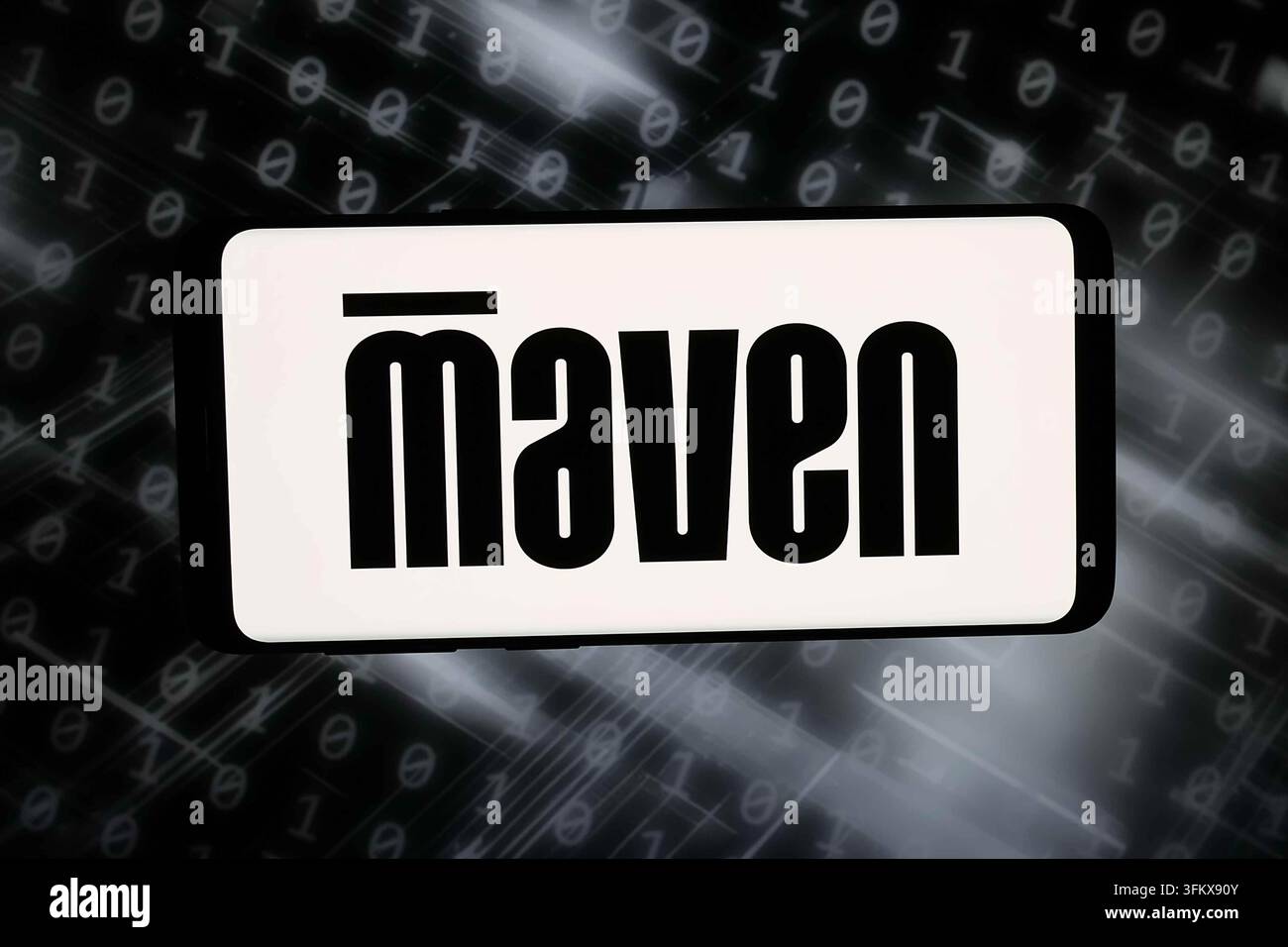 In this photo illustration, the logo of US AI robot company Maven ...