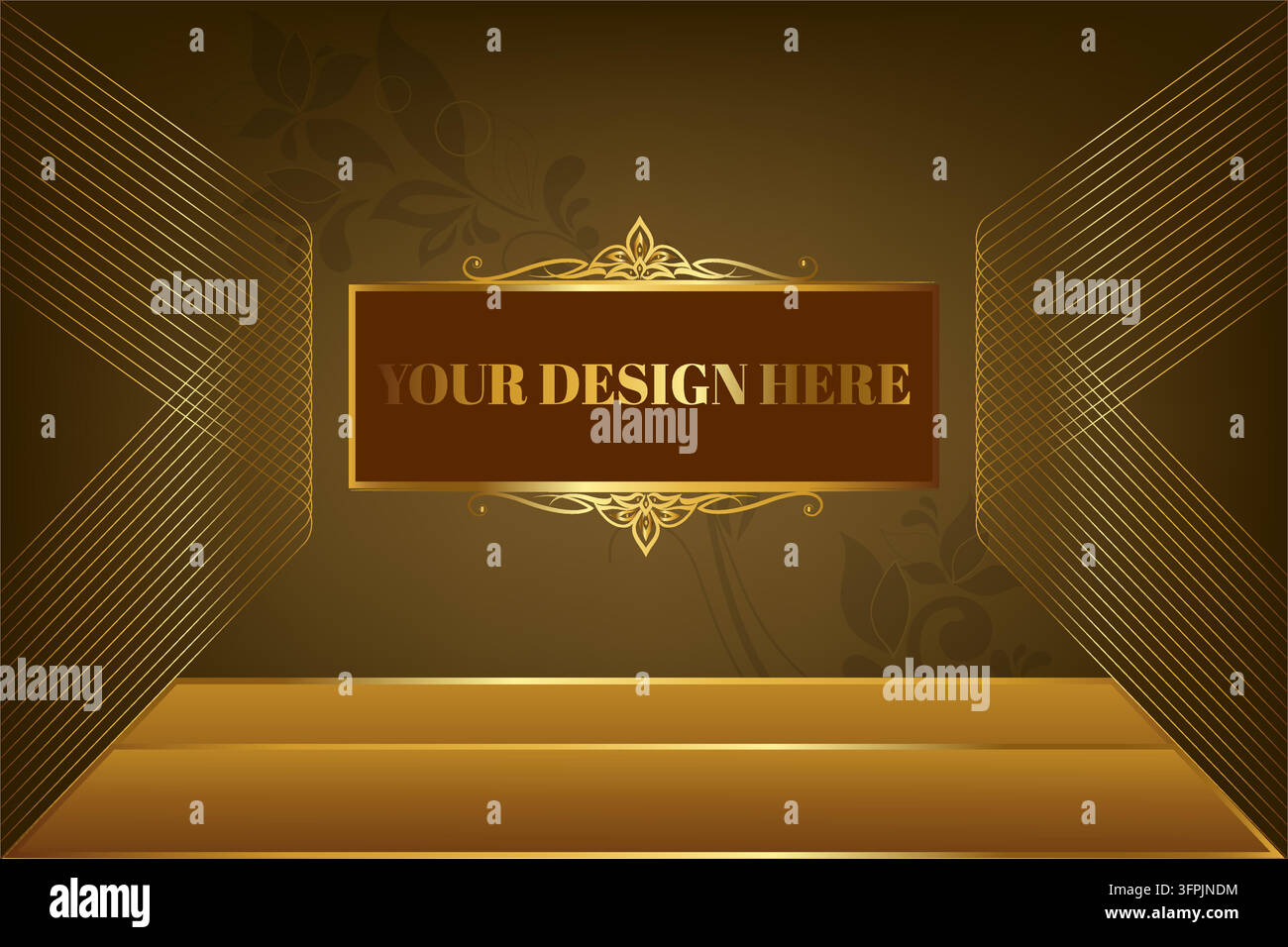 Elegant Gold and Brown Ornamental Frame Template Luxury Vintage ...