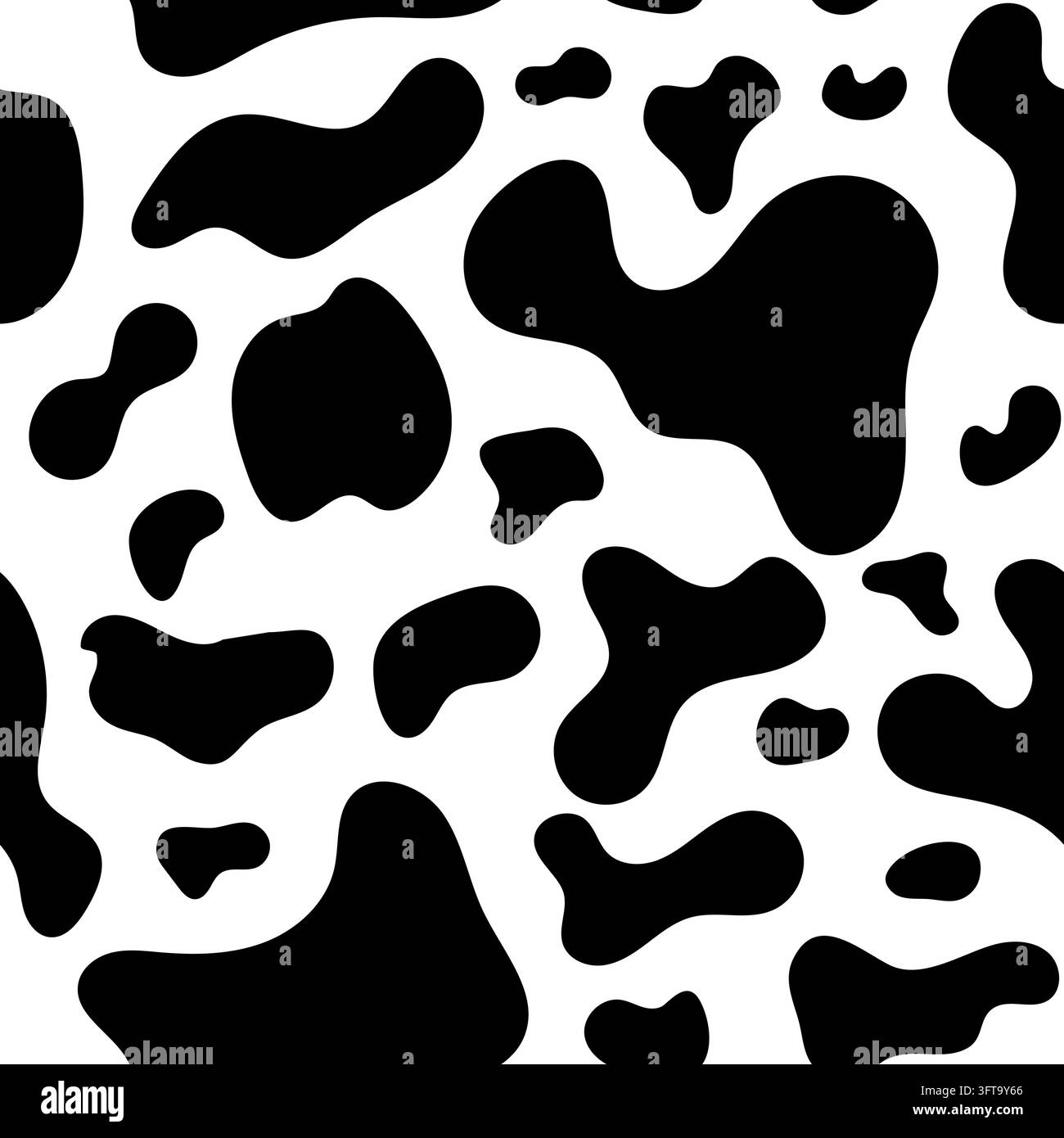 Seamless Pattern Black And White Cow Skin Vector Illustration Stock 7831