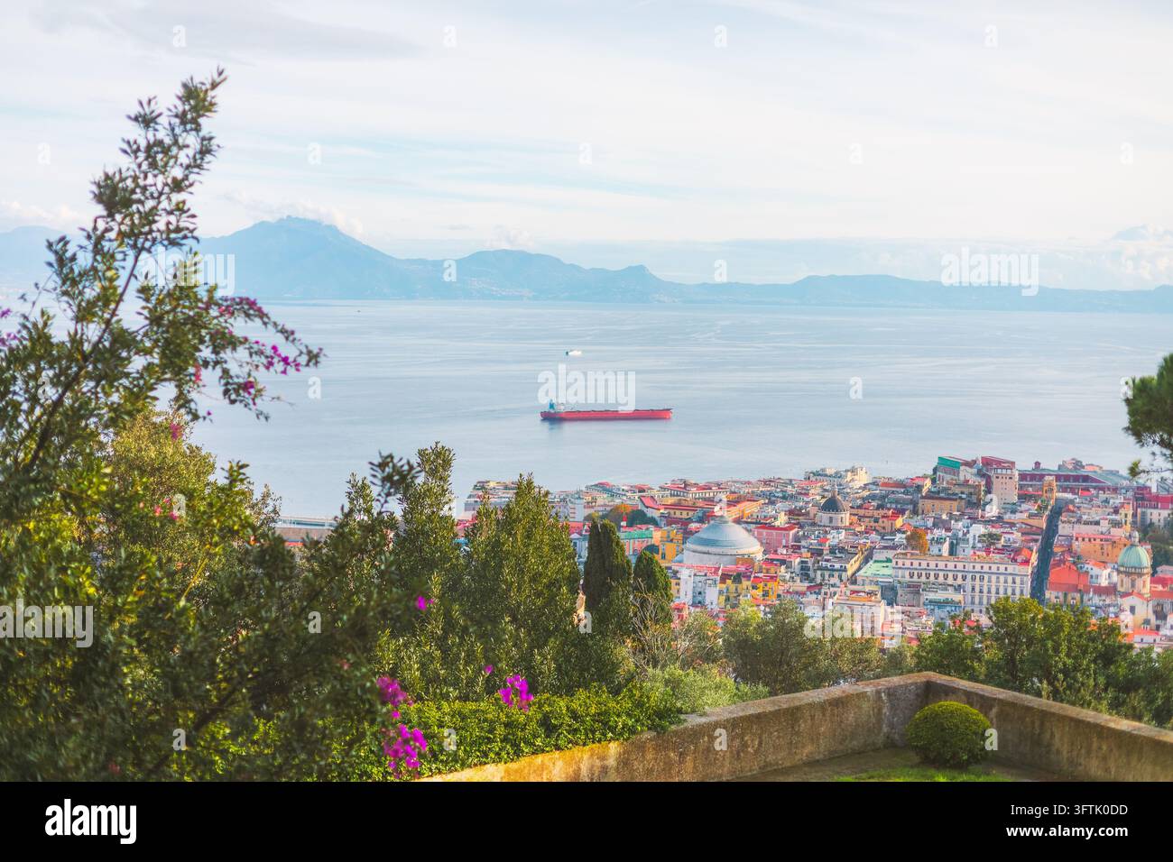 Scenic overlook vibrant city of Naples, Italy, sprawling beneath a ...