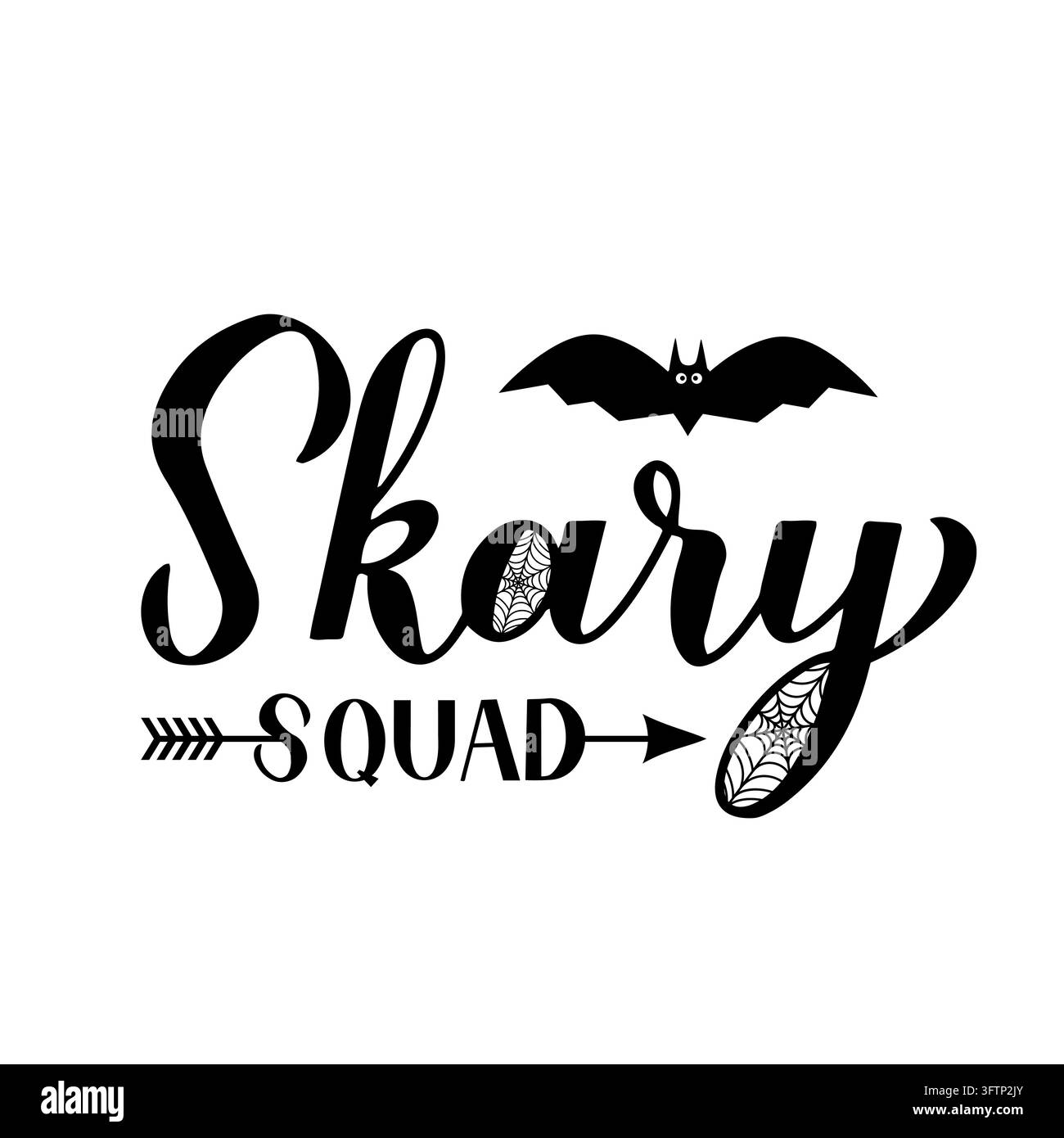 Scary squad calligraphy hand lettering. Funny Halloween quote. Vector ...