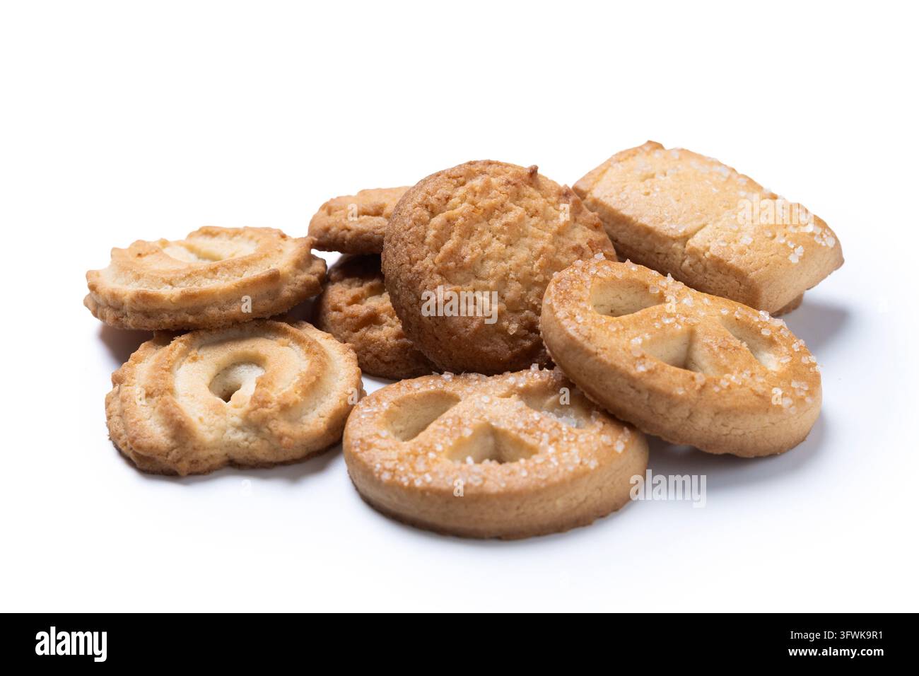 Assorted butter cookies isolated on white background Stock Photo - Alamy