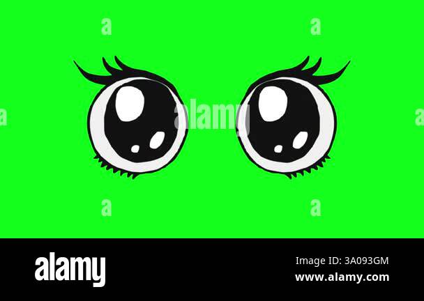 eyes animation on green screen Stock Video Footage - Alamy