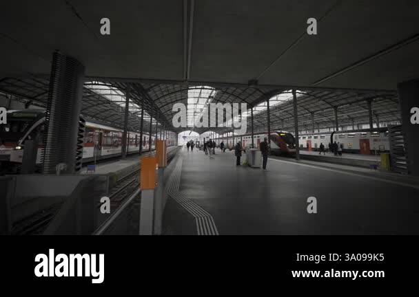 February 2, 2025. Lucerne, Switzerland. Lucerne railway station ...