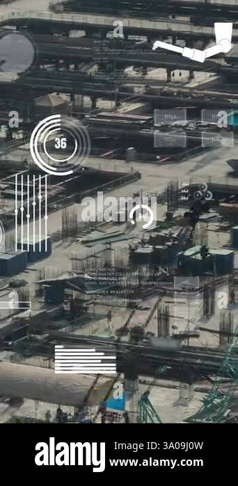 Construction technology concept with alteration graphic over ...