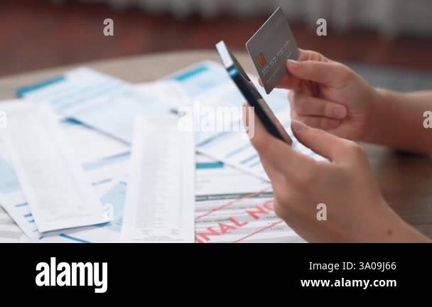 Stressed young woman has financial problems with credit card debt to ...