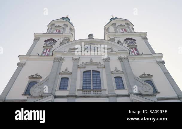 facade of baroque basilica of St. Florian. High quality 4k footage ...