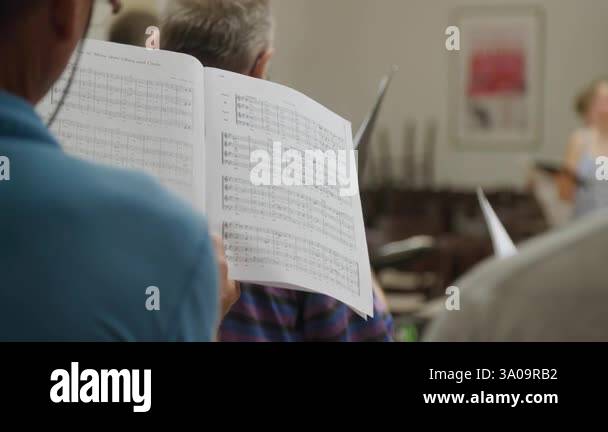 choir notes during choir rehearsal. High quality 4k footage Stock Video ...