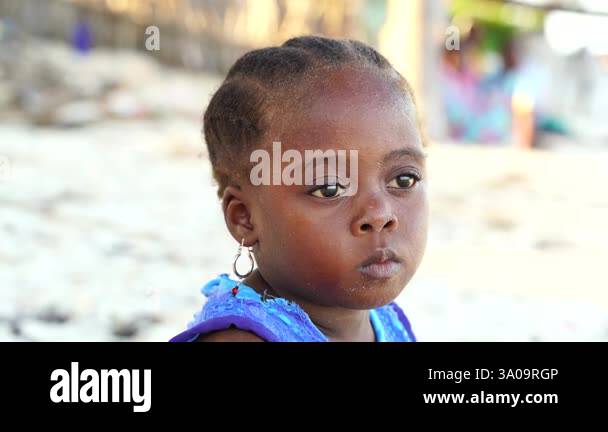 Zanzibar, Tanzania - january 11, 2020 : Young African girl on the ...