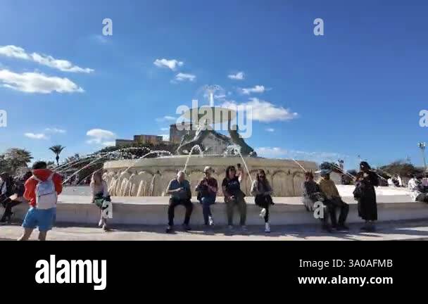 Valletta, Malta - 25.11.2024 - Hyperlapse around Tritons Fountain by ...