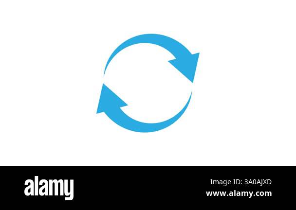 Recycle symbols in different colors. Animated illustration in rotation ...