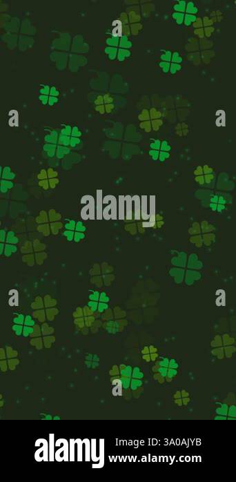 Abstract festive motion background with animated bright four leaf ...