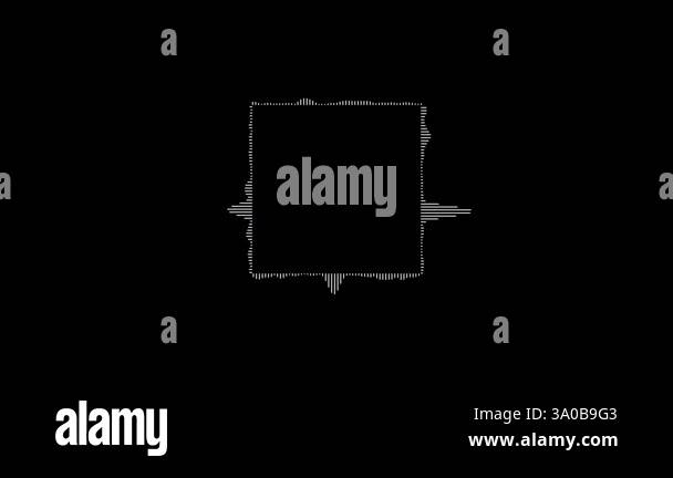 Square shape Audio music timeline bar moving with track on a black ...