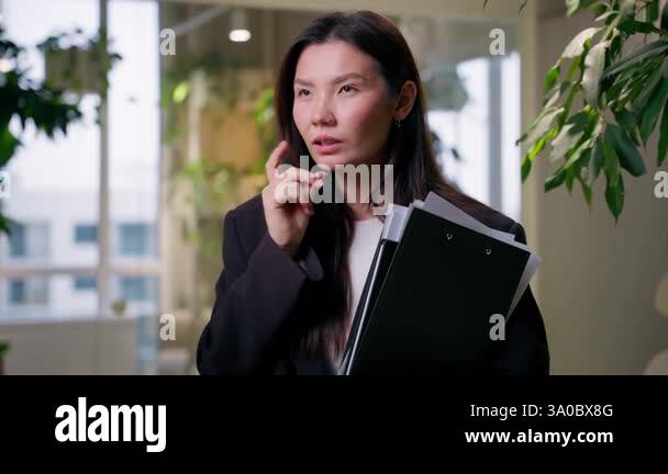 Chinese Korean girl inspired businesswoman Asian Japanese business woman dreaming thinking ...