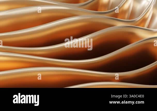 4k 60fps looping video of Close-up of smooth, wavy metallic surfaces in ...
