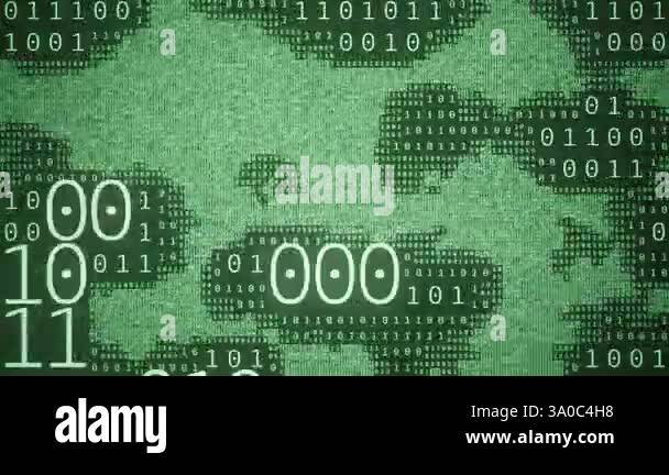 Binary Code Data. Digital Background with 1 and 0 pattern changing ...