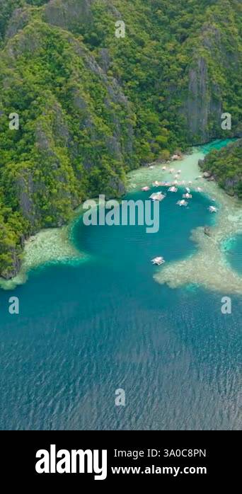 Limestone rocks surrounded on Lagoons in Coron, Palawan. Philippines ...