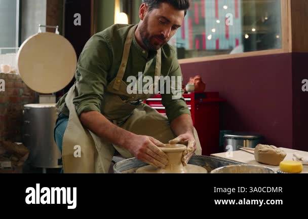 Happy relaxed creative Caucasian man male guy small business owner ...