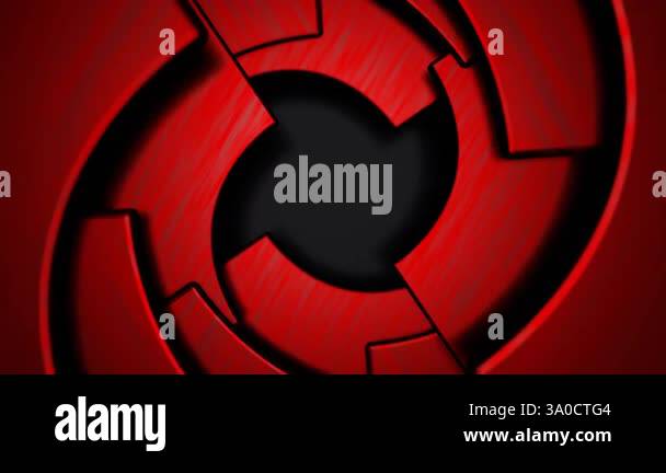 Dark Red Spinning Sci-Fi Mechanical Part with Futuristic Geometric ...