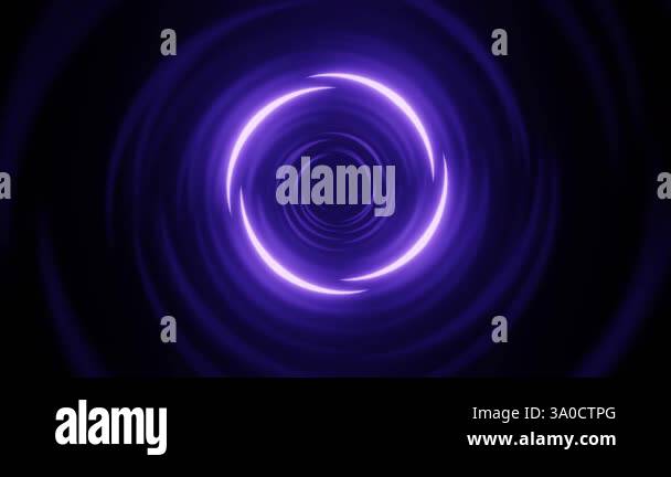 Vibrant spinning neon blue color line spiral with dynamic motion and ...