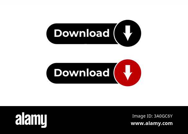 Download Button Animation. Looped animation of a Download button with an alpha channel on a ...