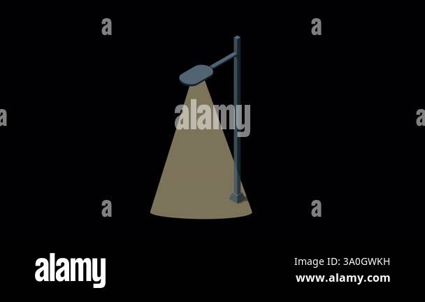 Isometric of light lamp pillar animation. Isometric street light ...
