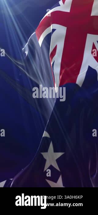 Flag of the Cook Islands. 4K Vertical. Loop Stock Video Footage - Alamy